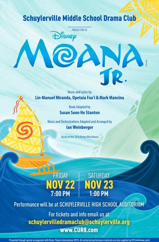 Schuylerville Middle School Drama Club to present: Disney's Moana Jr ...
